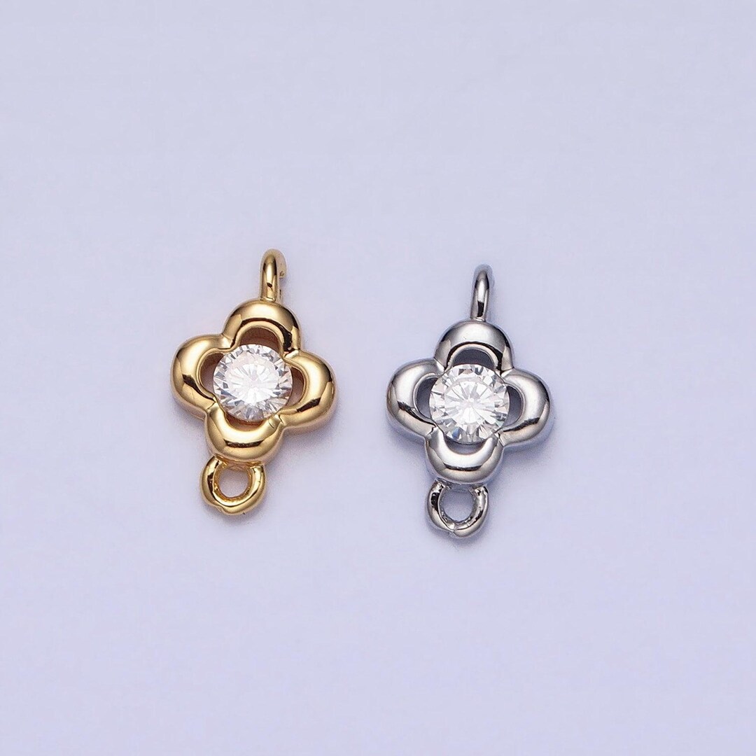 Mini Gold Flower Charm Connector for Dainty Flower Jewelry Finding ...