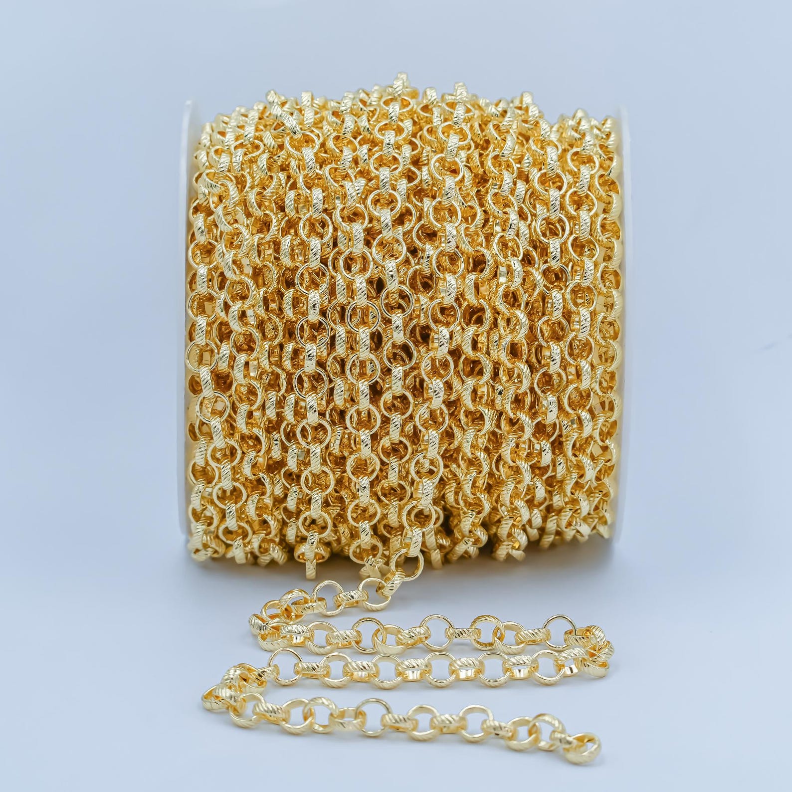 14k Gold Filled Rolo Cable Chain by Yard, Gold Filled Cable Rolo Chain ...