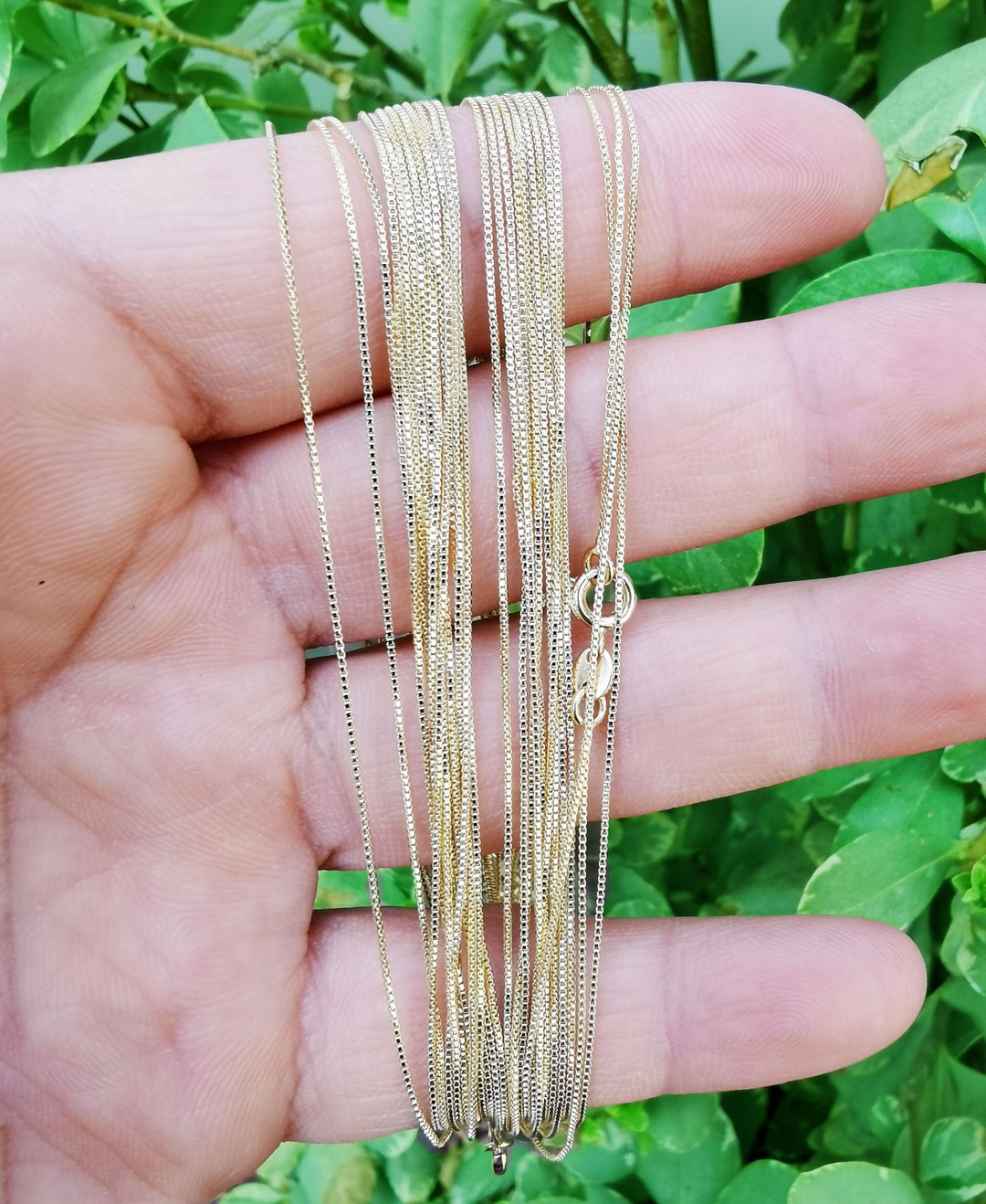 1pc17.5'' Ready to Wear Gold Square Box Chain Necklace, Layering Dainty ...