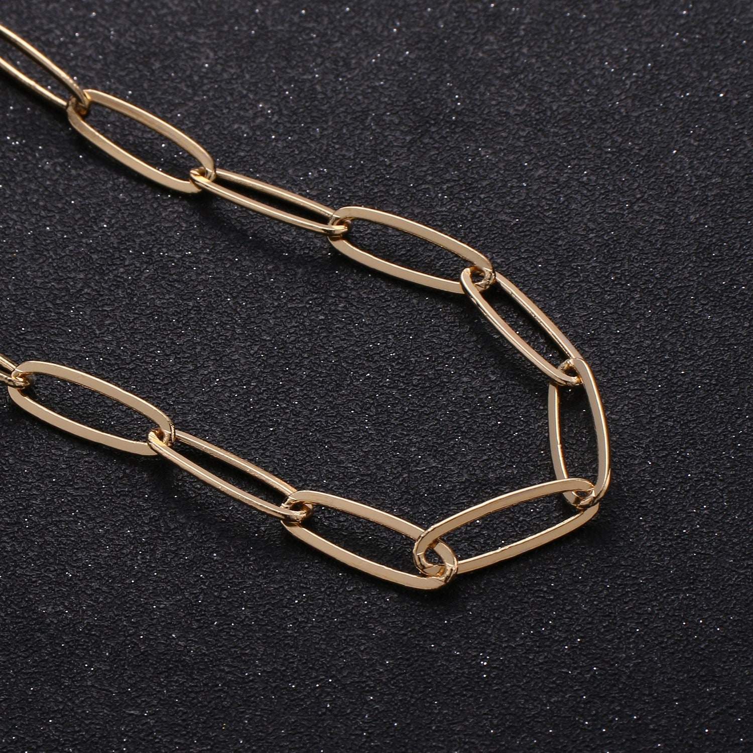Oval Paperclip Chain Gold by Yard Oval Link Chain by Foot - Etsy