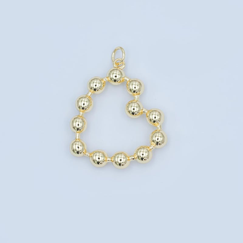 Gold Filled Bubble Heart Charm - Etsy