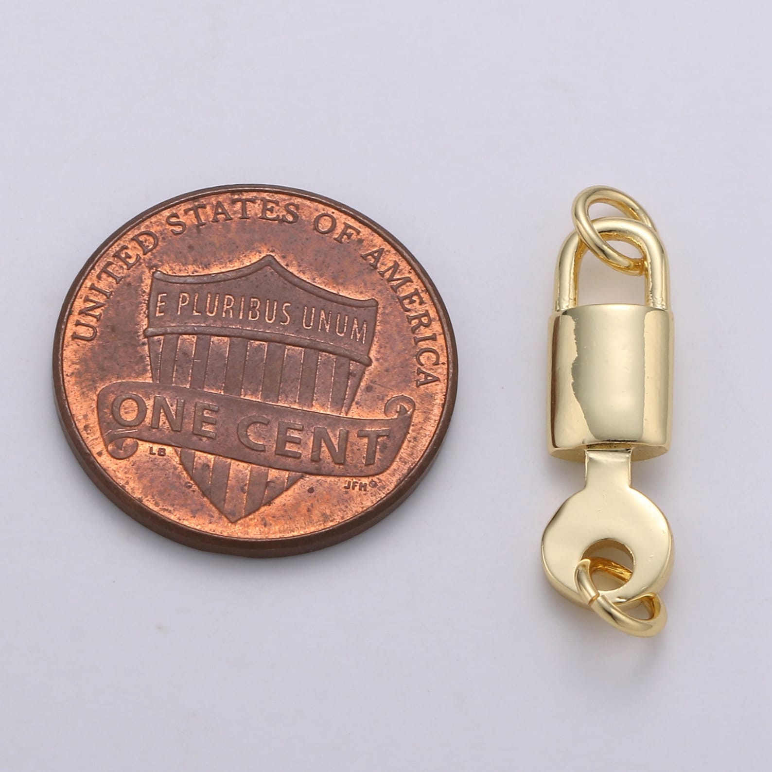 1pc 14k Gold Lock Key Pendant Charm, Dainty Key Pendant Charm, Lock ...