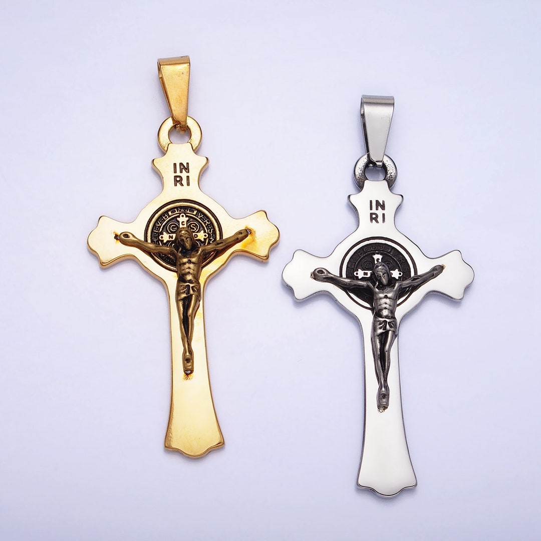 Stainless Steel Jesus Inri Cross Crucifix Pendant for Necklace ...