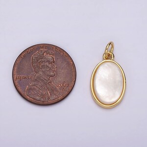 14K Gold Filled 20mm Shell Pearl Oblong Bezel Charm AG514 - Etsy