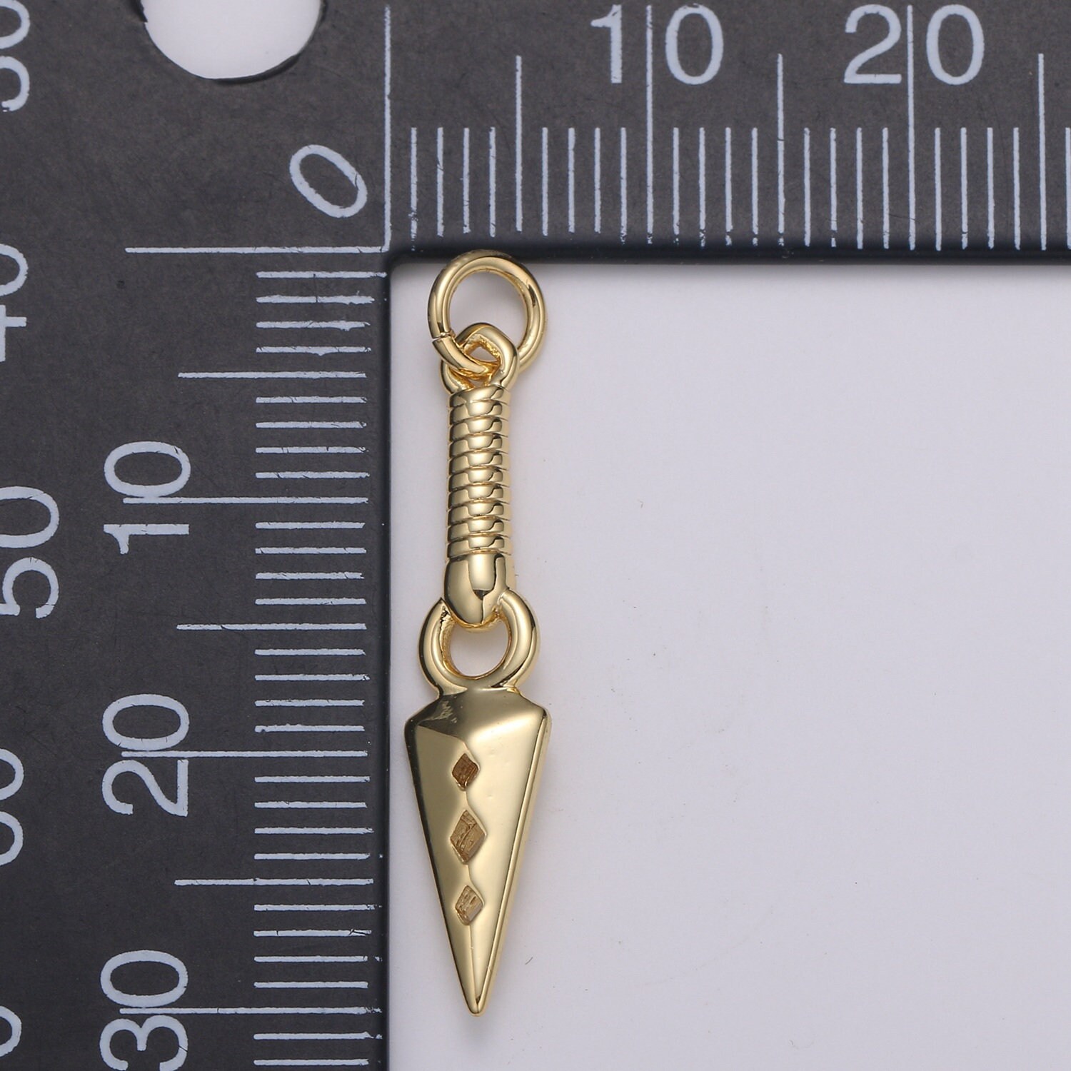 1pc 24k Gold Peg Charm, Spear Pendant Charm, Charm, for DIY Jewelry, E ...