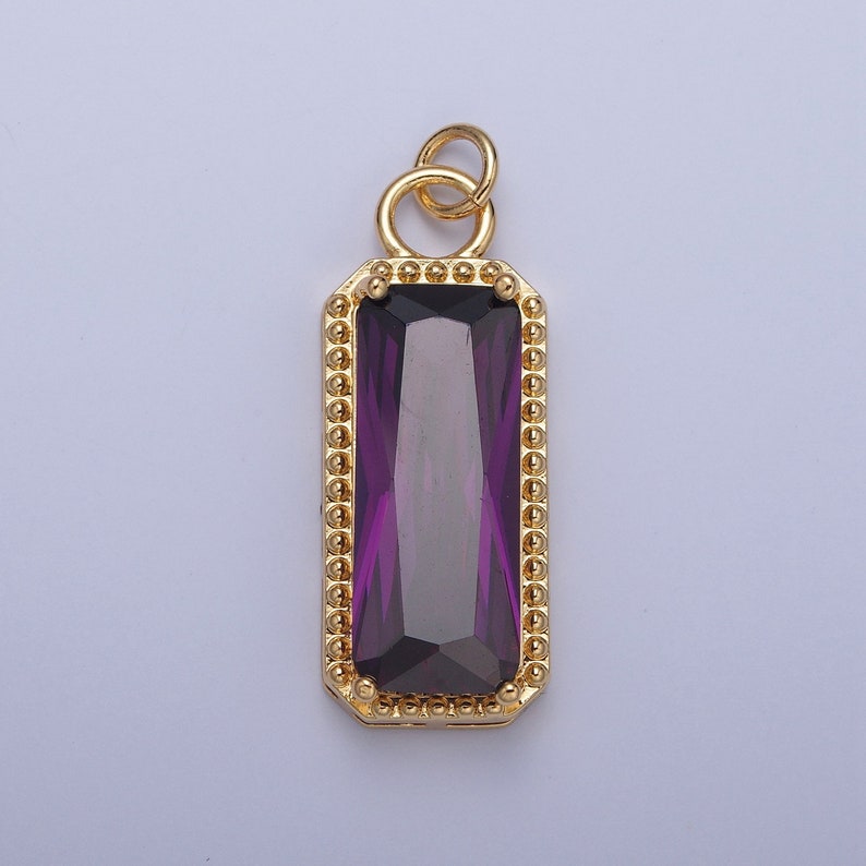 24K Gold Filled Rectangular Gemstones Teardrop Cubic Zirconia - Etsy