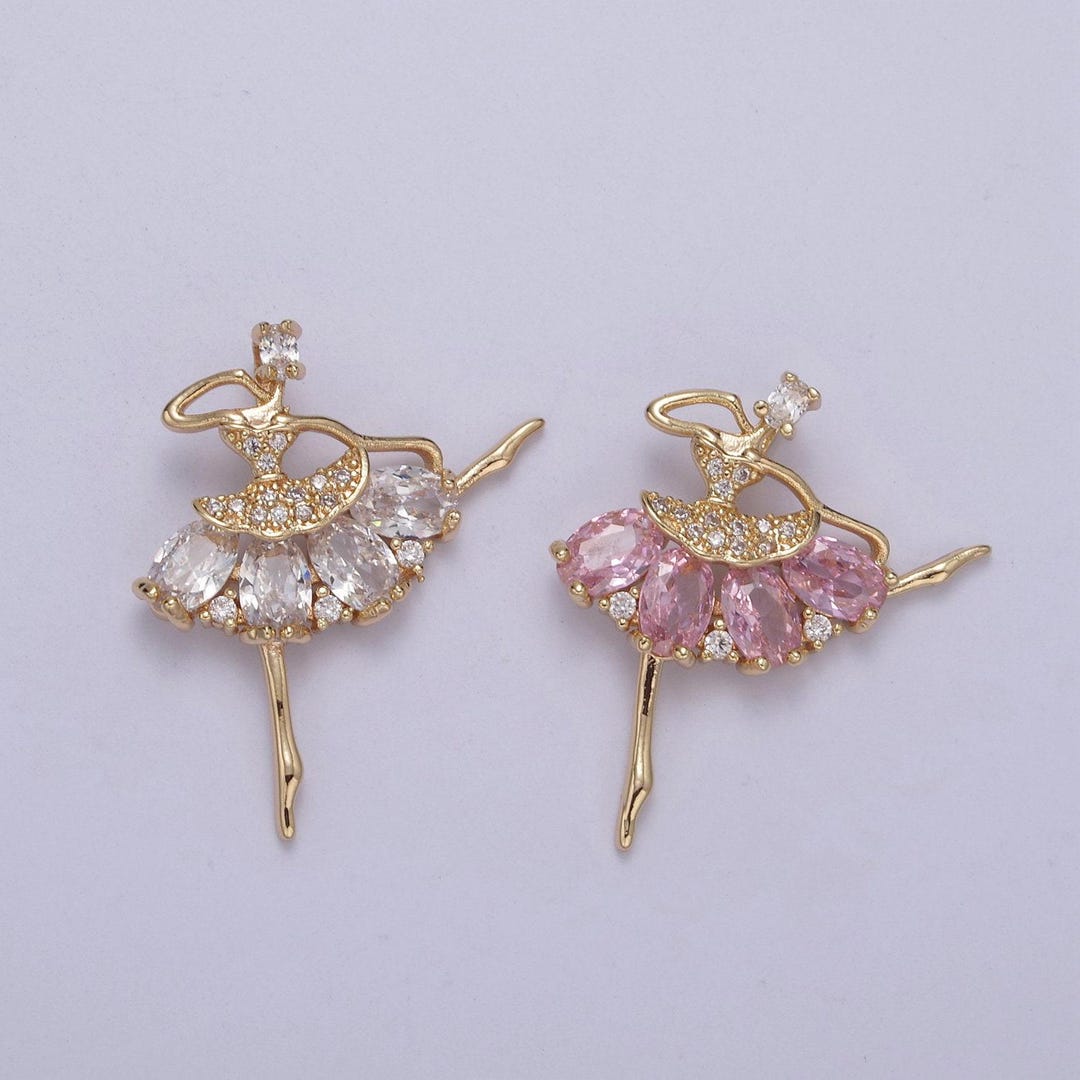 Dainty Gold Filled Cz Ballet Dancer Charm Ballerina Gift Idea for ...