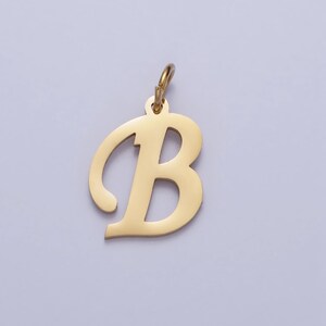 Dainty Gold Script Cursive Stainless Steel Initial Letter Add on Charm ...