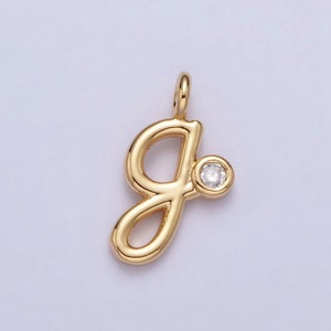 Dainty Gold Initial Charm Cursive Letter Charm Minimalist Alphabet ...