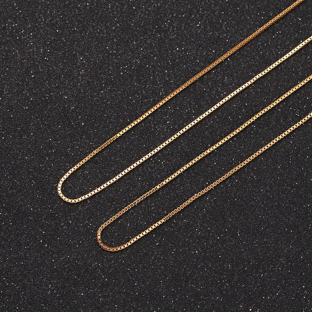 Dainty Box Chain 14k Gold Vermeil Chain Necklace, Layering Necklace ...