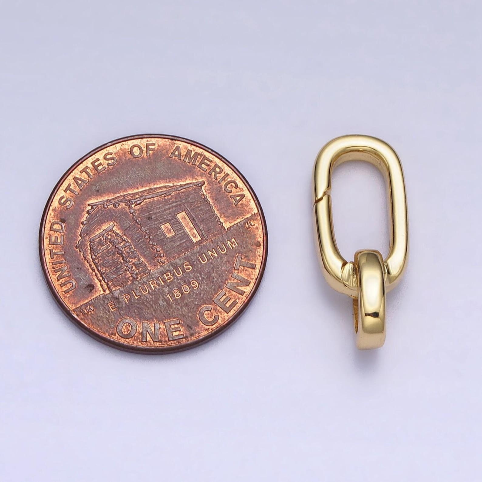 Gold or Silver Charm Holder Push Gate Oval Clasp, Spring Gate Clasp ...