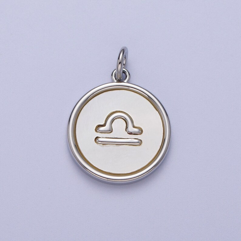 Shell Pearl Silver Zodiac Signs Medallion Pendant White Gold - Etsy