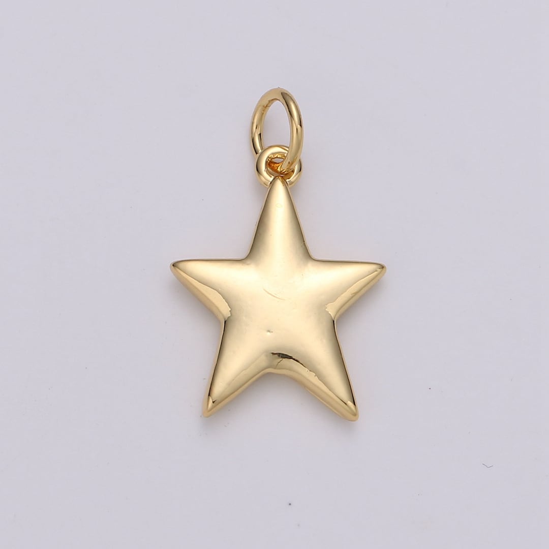 Gold Mini Star Charms Double Sided Charm for Necklace Earring Bracelet ...