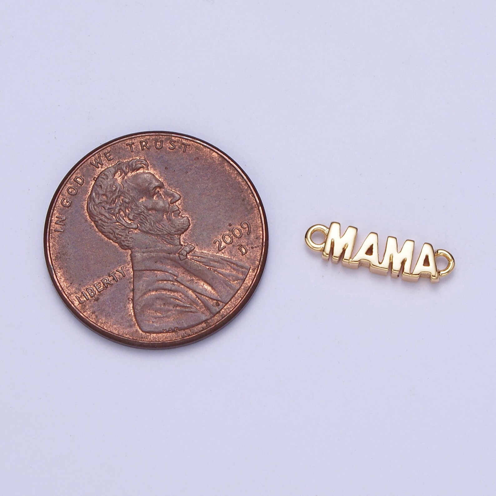 Dainty MAMA Charm Connector 16K Gold Filled Mama Script Link - Etsy