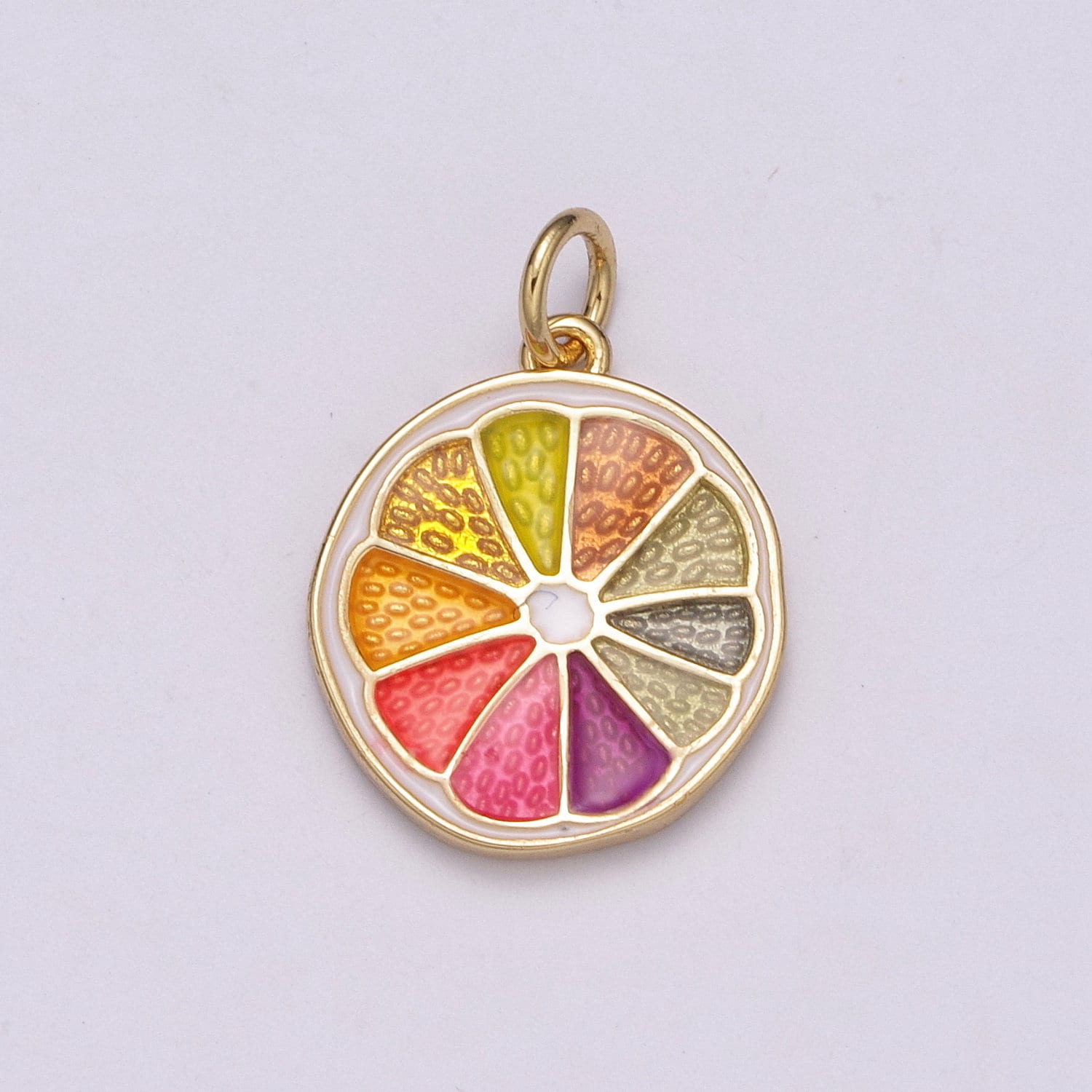 Enamel Sliced Orange Fruit Charm Lemon Sliced Charm Gold - Etsy