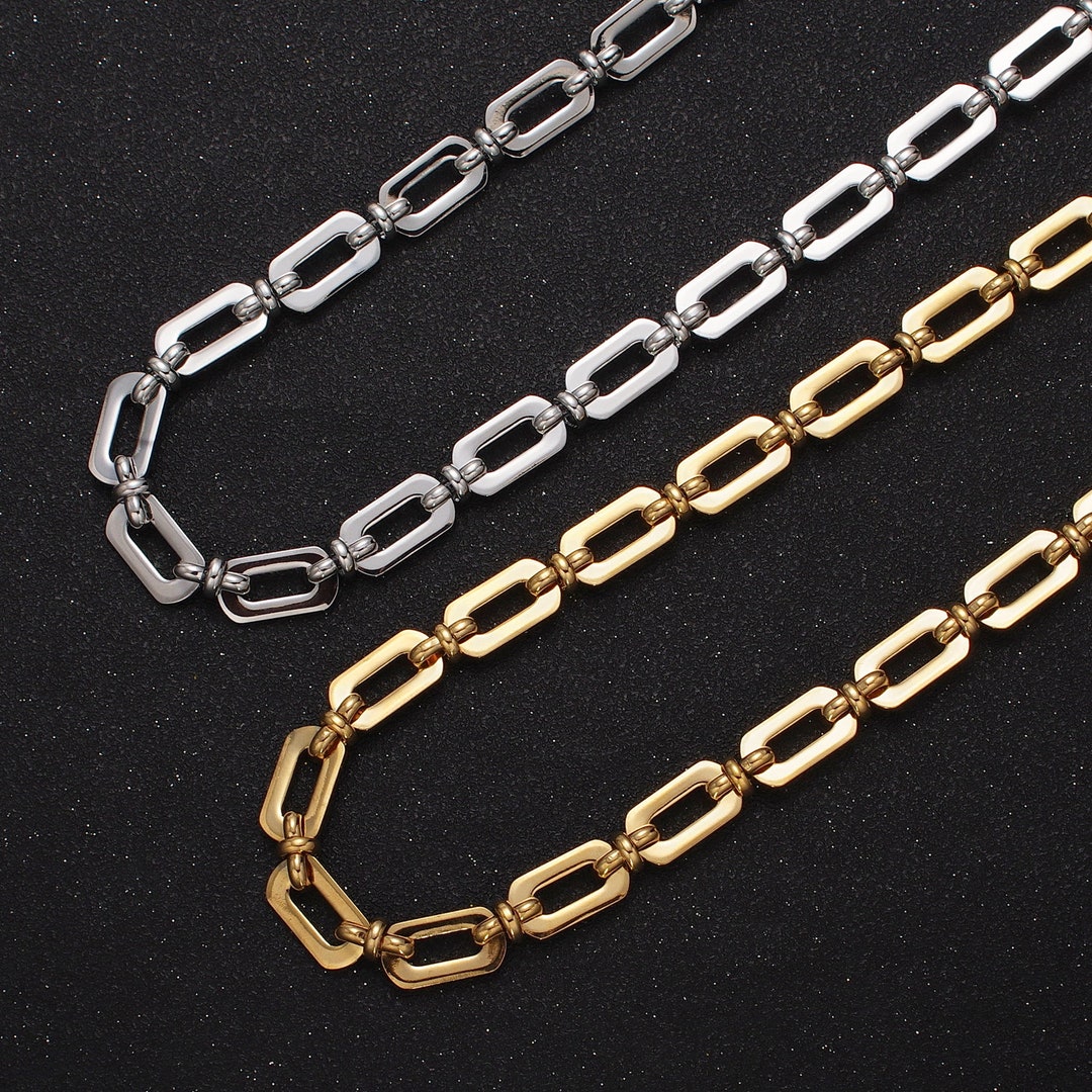 7.3mm Designed Unfinished Statement Chain, Paperclip W. Figure Eight ...