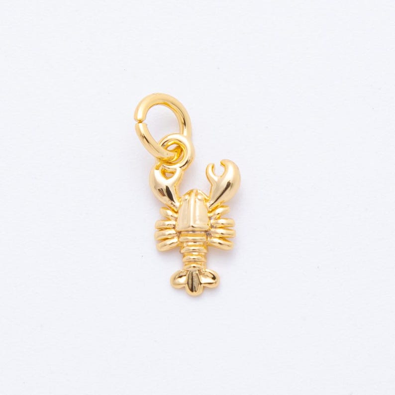 Mini Gold Filled Crawfish Necklace Charm Lobster Crawfish Boil Crawfish ...