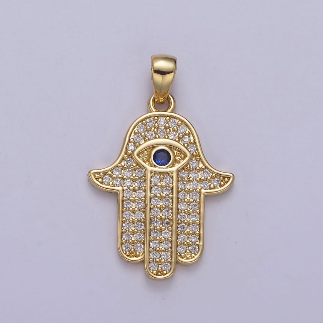 Dainty Gold Filled Hamsa Hand Pendant, Micro Cz Pave | Diy Fashion ...
