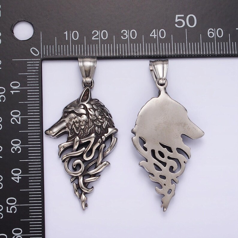 Stainless Steel Wolf Sigil Head Pendant | P-1185 - Etsy