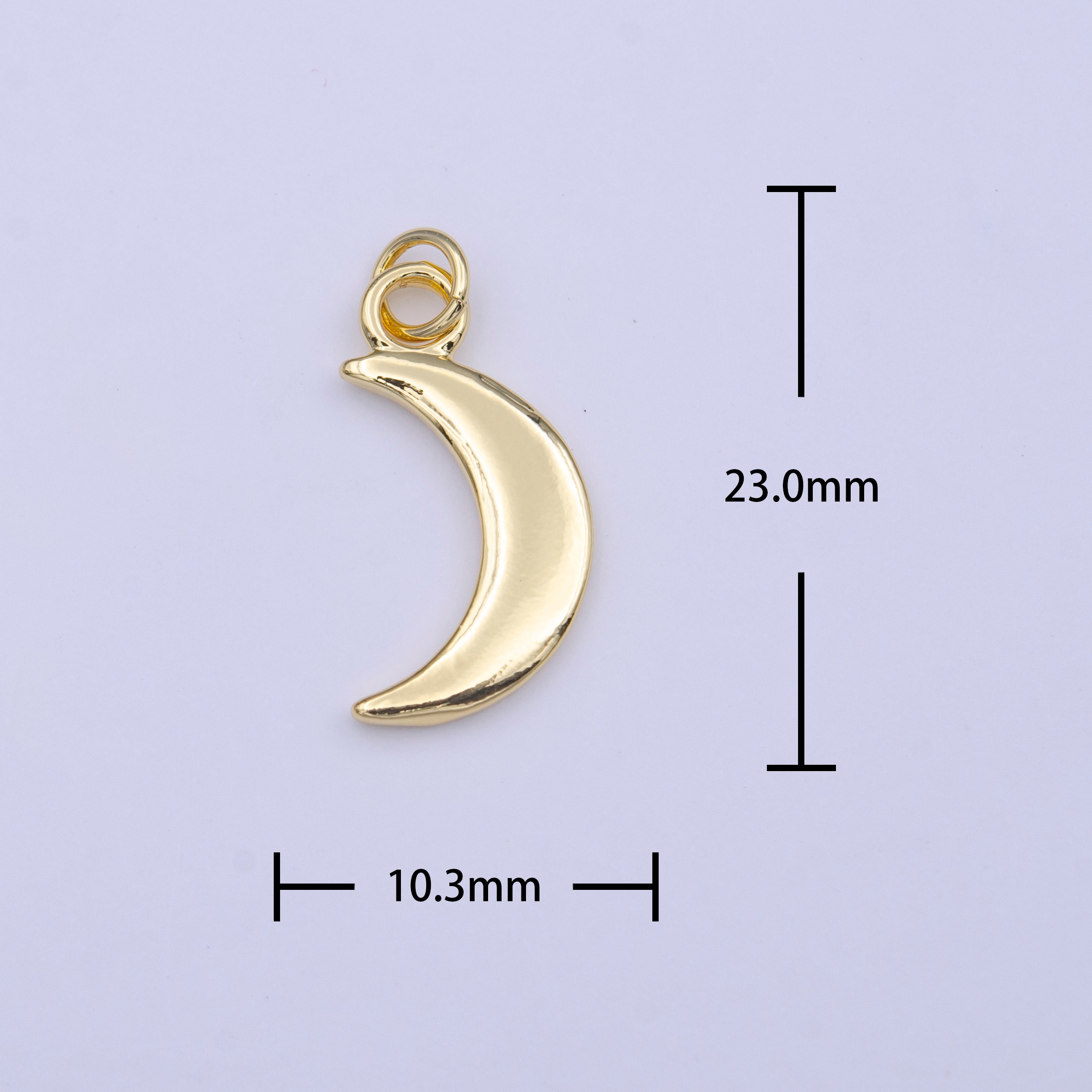 Dainty Gold Crescent Moon Mini Charm Necklace Pendant Dainty - Etsy