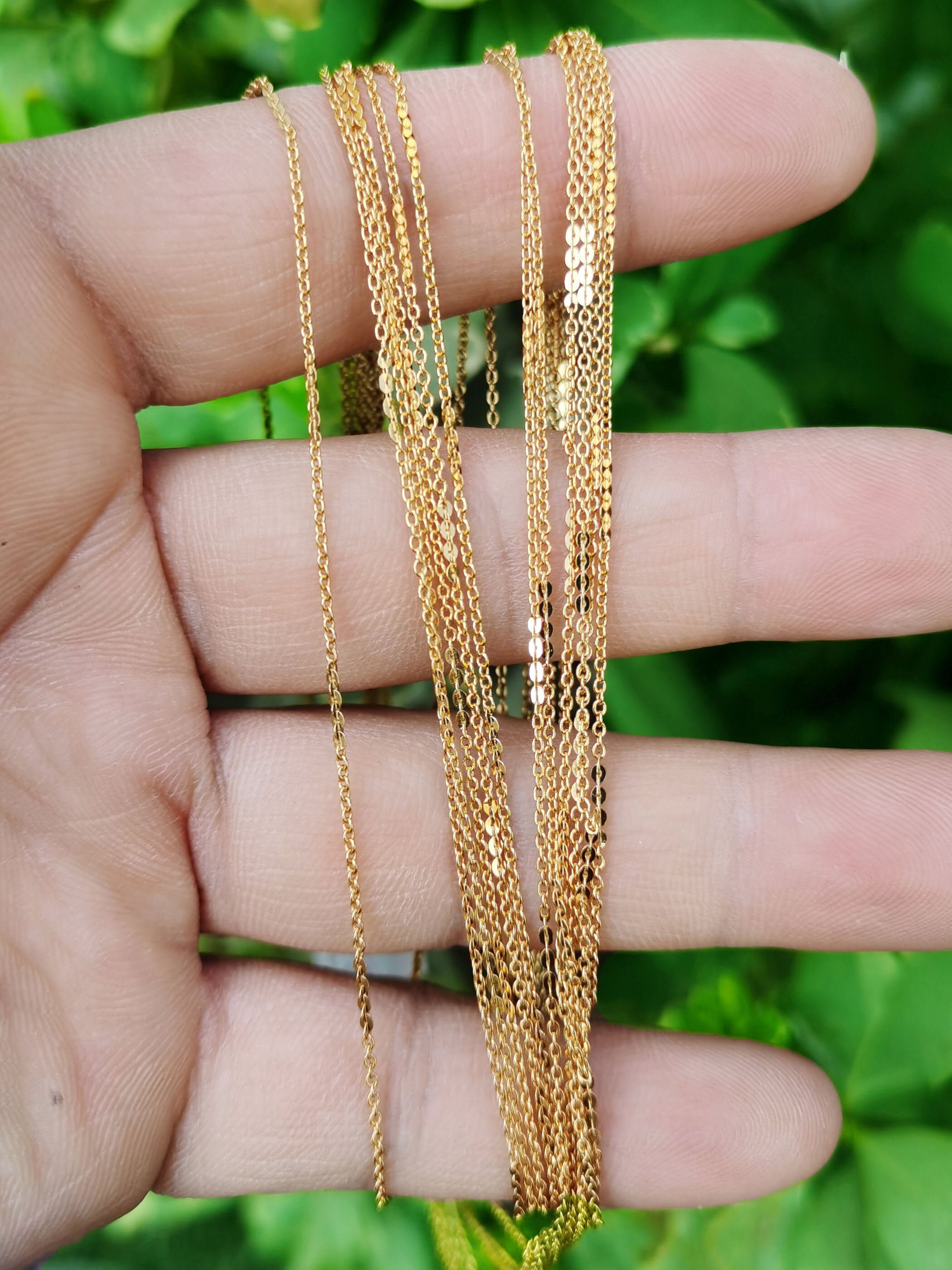 17.7'' Ready to Use Gold Thin Rolo Necklace Chain - Etsy