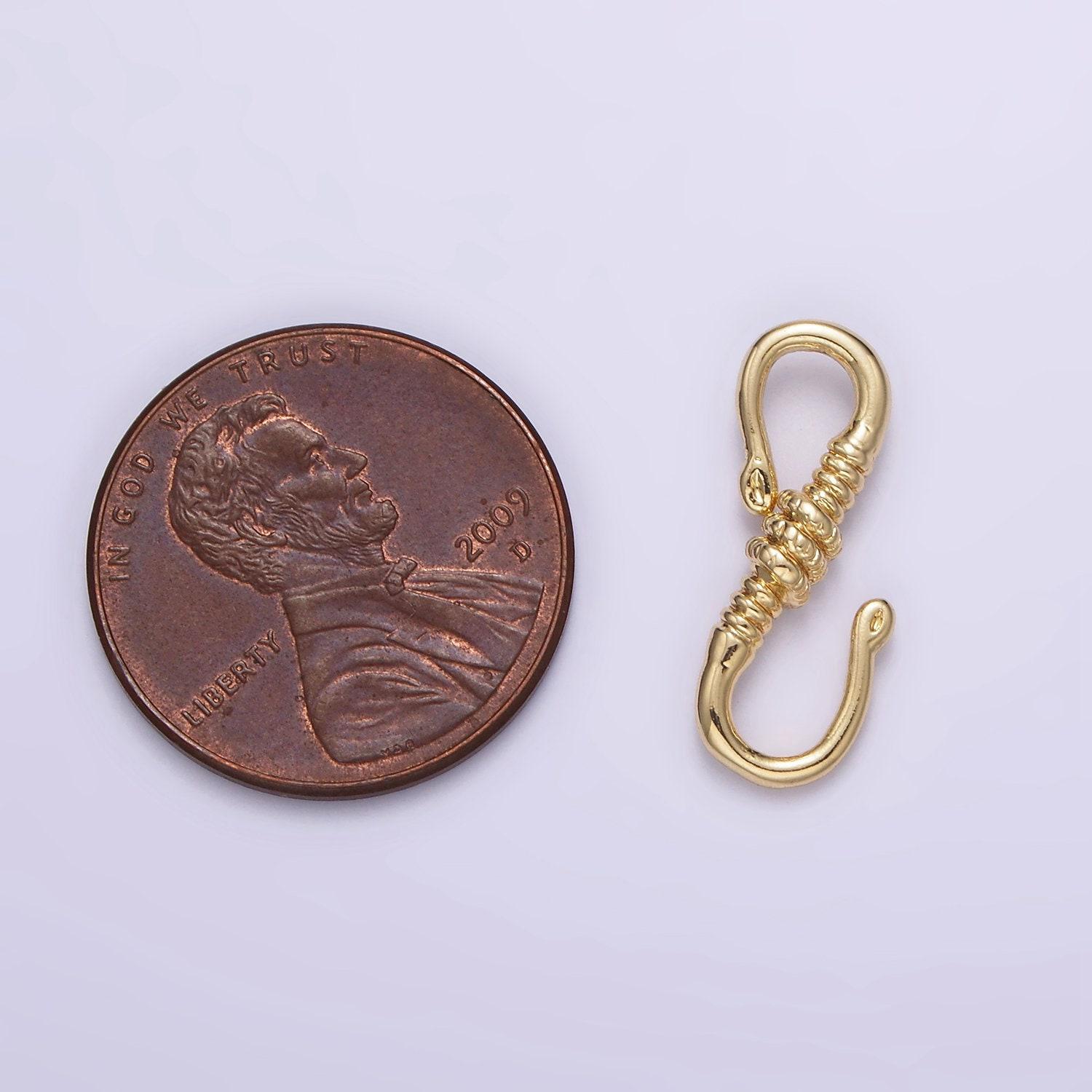 Gold Filled 15mm Curved S-hook Clasps Closure Jewelry Supply Findings ...