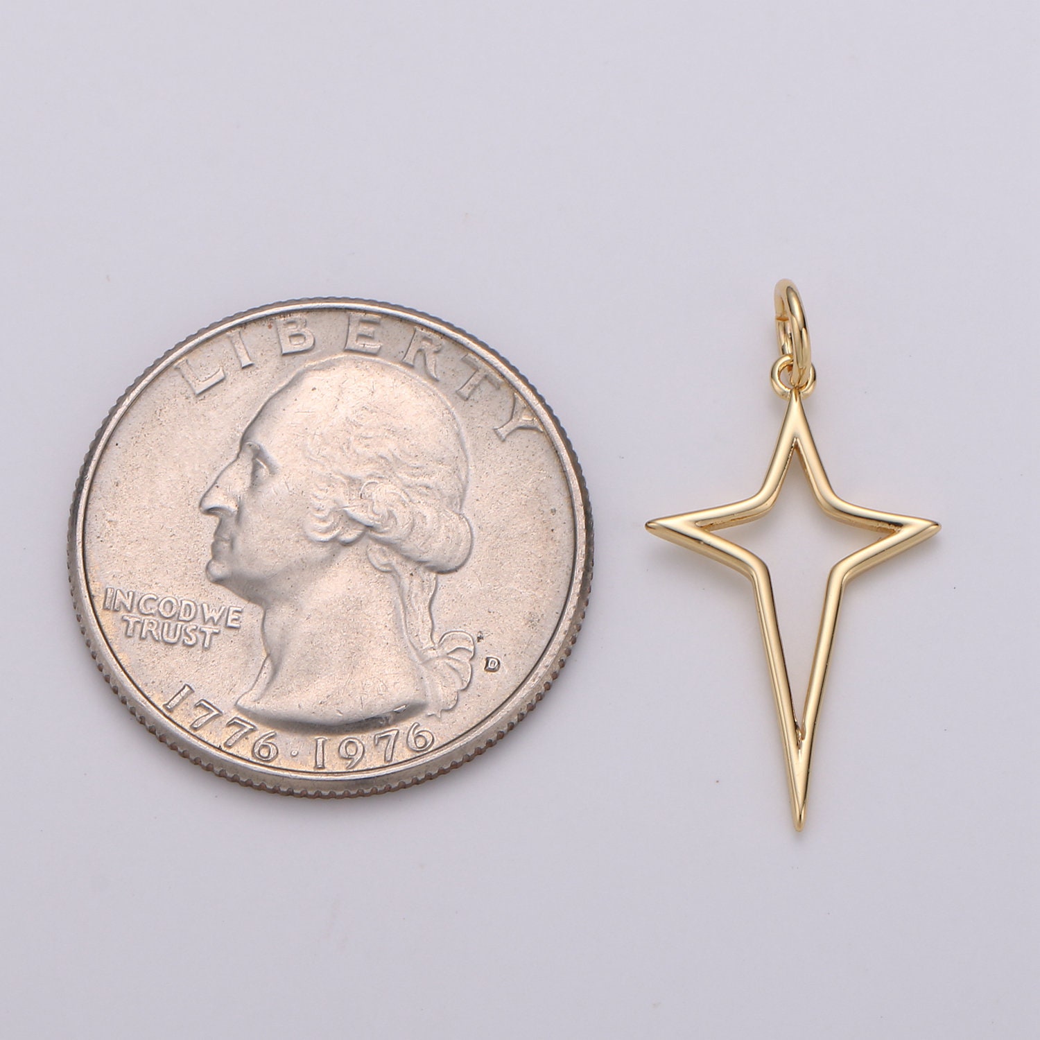 Gold North Star Charm 24k Gold Star Charm Polaris Charm - Etsy