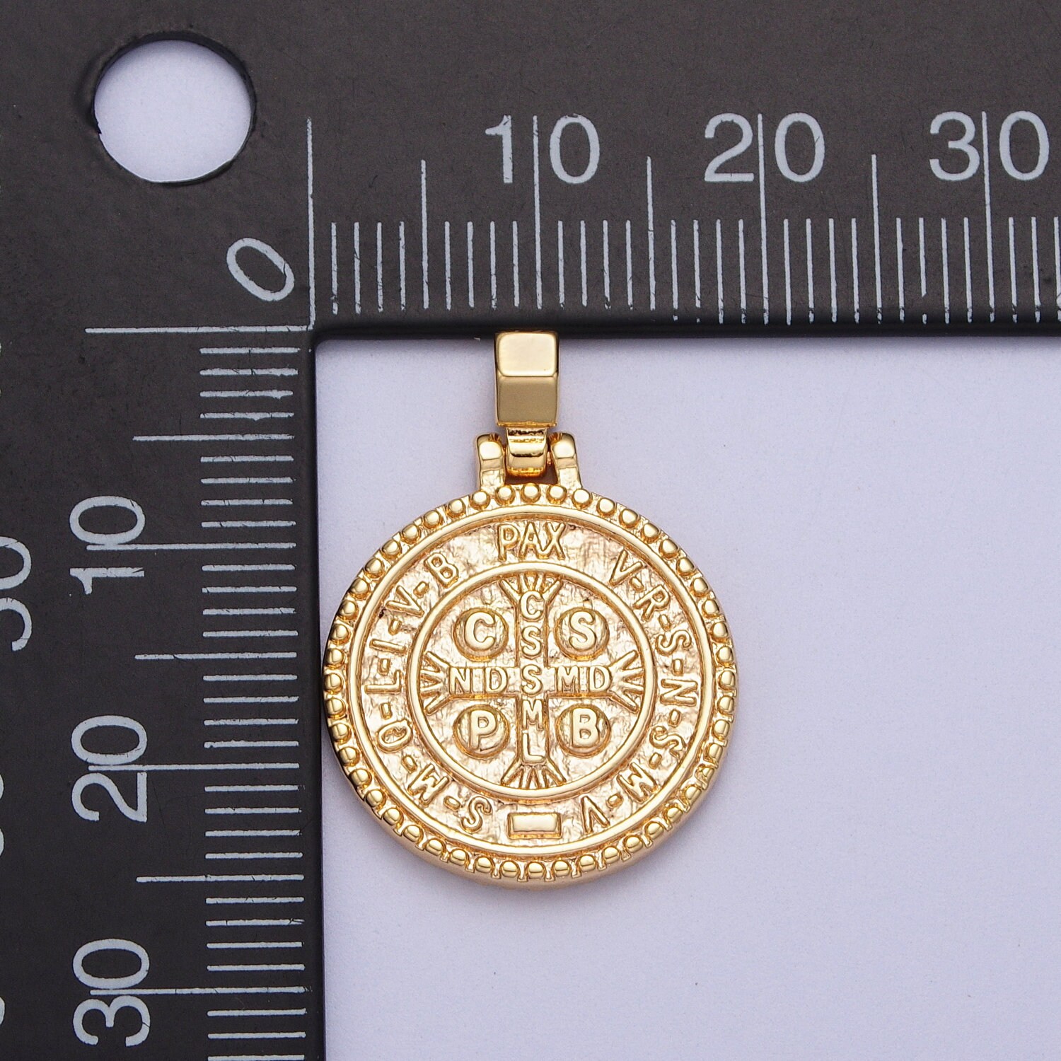 Dainty Gold Coin Cross Charm Rustic Medallion for Necklace - Etsy