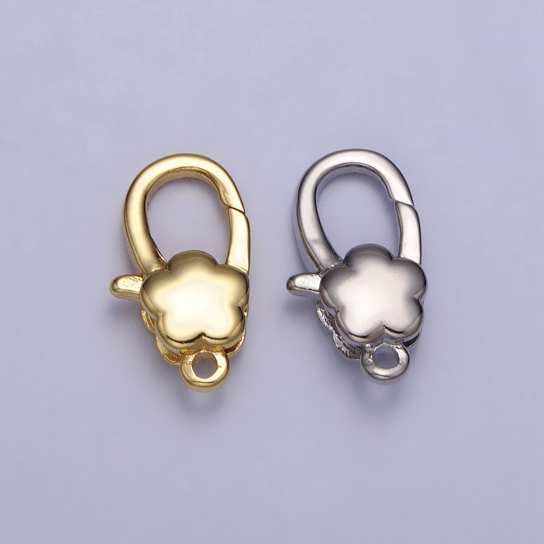 14K Gold Filled Flower Lobster Clasps Mini Lobster Clasp Decorative End ...