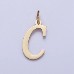 Dainty Gold Script Cursive Stainless Steel Initial Letter Add on Charm ...