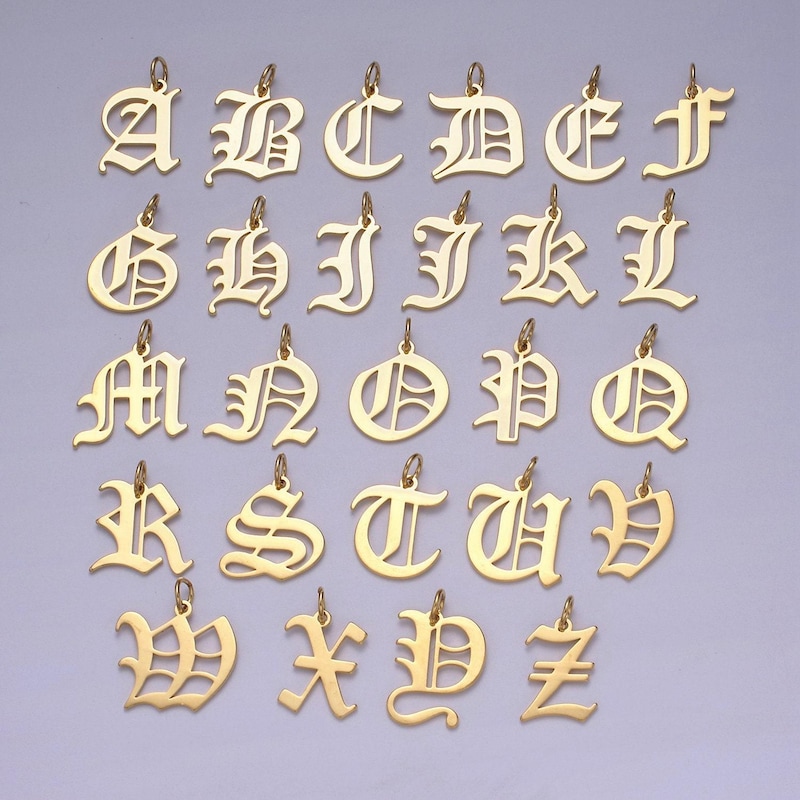 Gold Gothic B Charm - Etsy