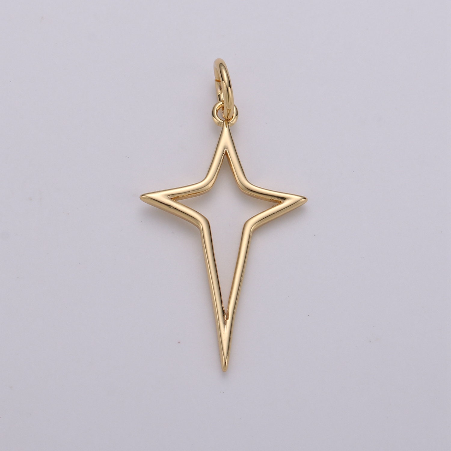 Gold North Star Charm 24k Gold Star Charm Polaris Charm - Etsy