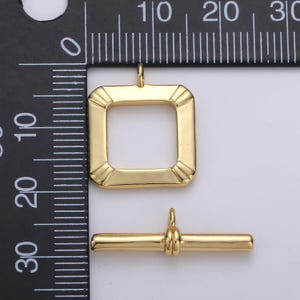 1 Set 15mm Gold Toggle Clasp Square Toggla Clasp for Jewelry Making ...