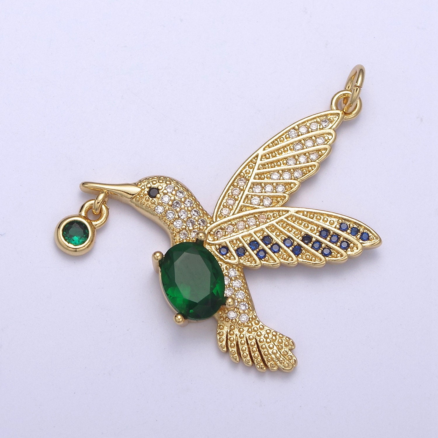 Gold Hummingbird Charm 24k Gold Filled Humming Bird Pendant - Etsy