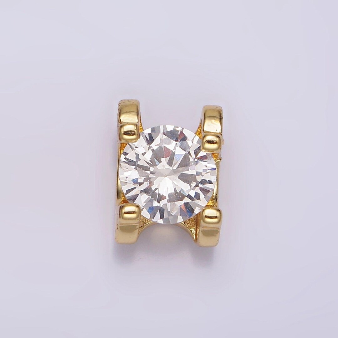 14k Gold Filled 11mm Clear Cz Round Claw Bead | B842 - Etsy