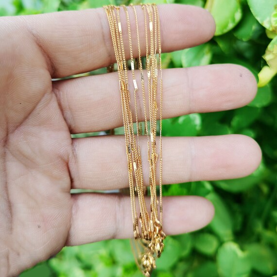 1pc 18'' Ready to Use 24K Gold Singapore Necklace | Etsy