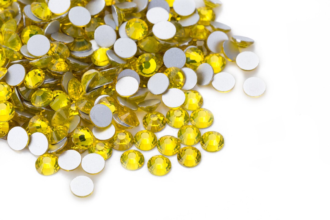 High Quality Crystal Yellow Lemon Rhinestones Loose Flat Back No Hot ...