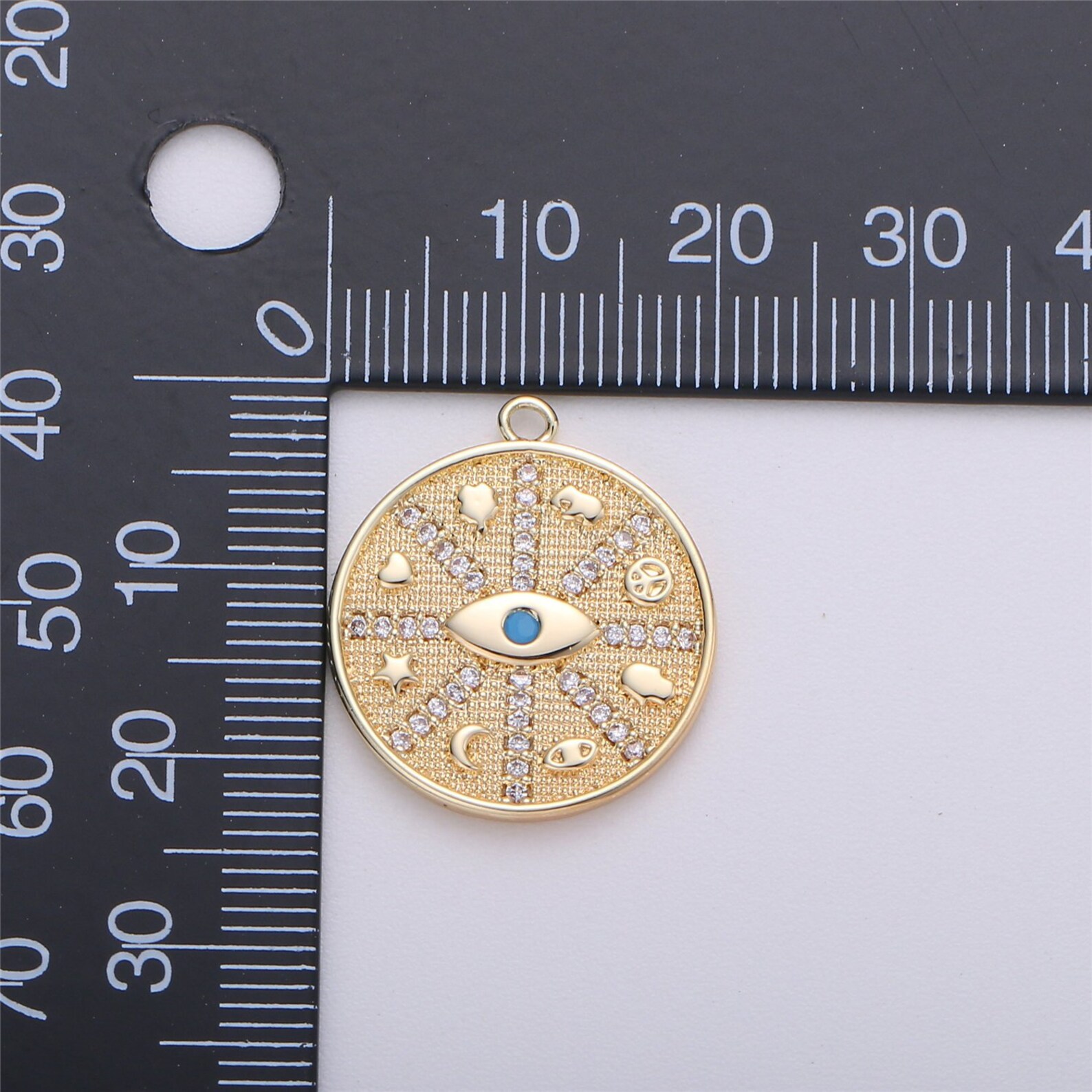 Good Luck Medallion Charm Gold Filled Pendant for Necklace - Etsy