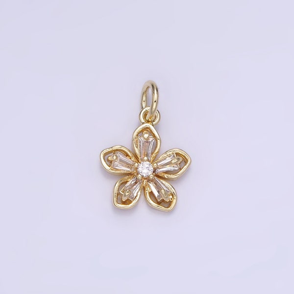 Gold Flower Charm - Etsy