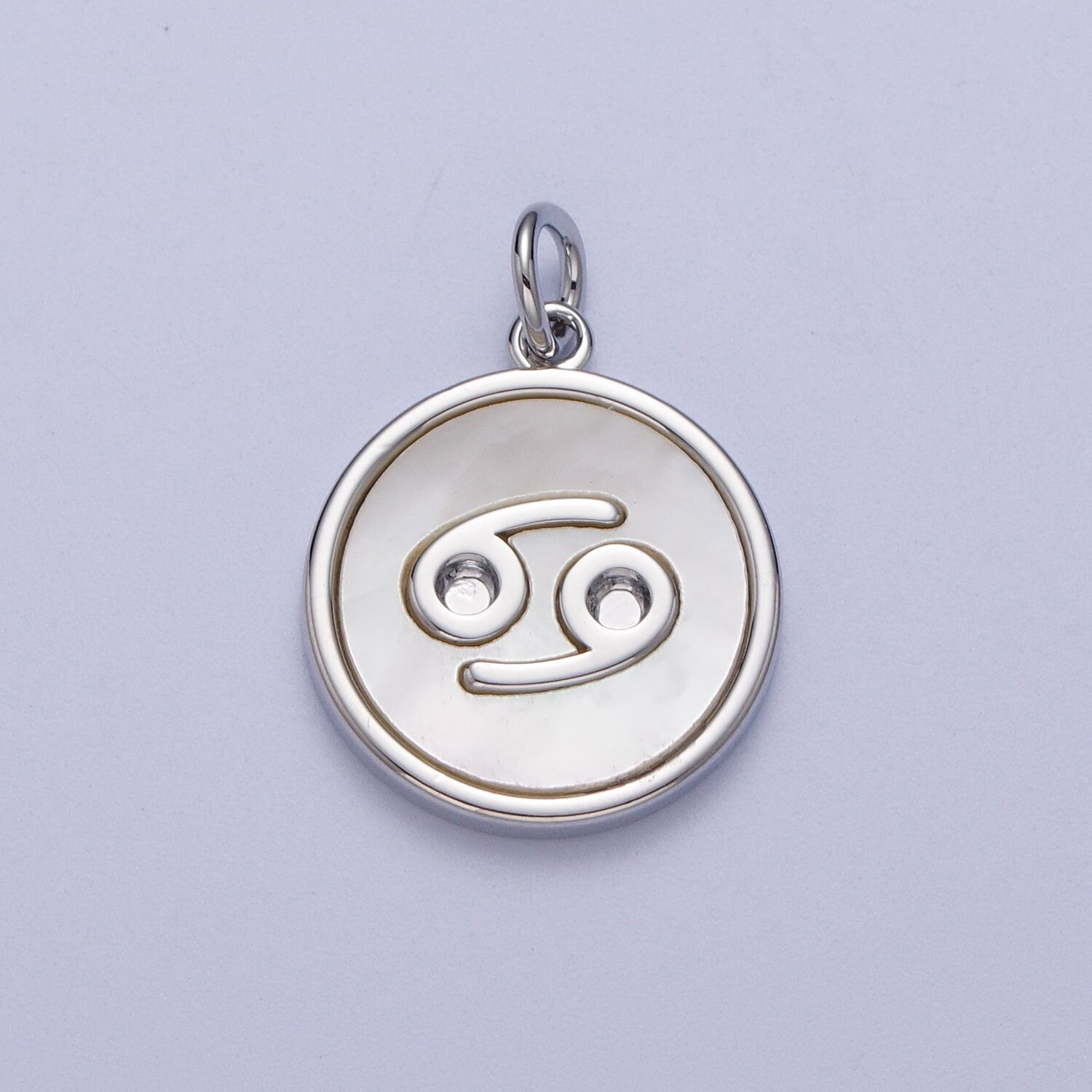 Shell Pearl Silver Zodiac Signs Medallion Pendant White Gold - Etsy