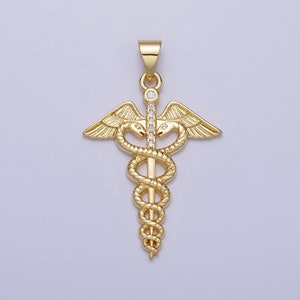 Gold Medicine Caduceus Symbol Medical Doctor Nurse Gift Idea Roman ...