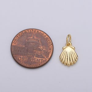Tiny Shell Charm Gold Sea Shell Pendant for Bracelet Earring Necklace ...