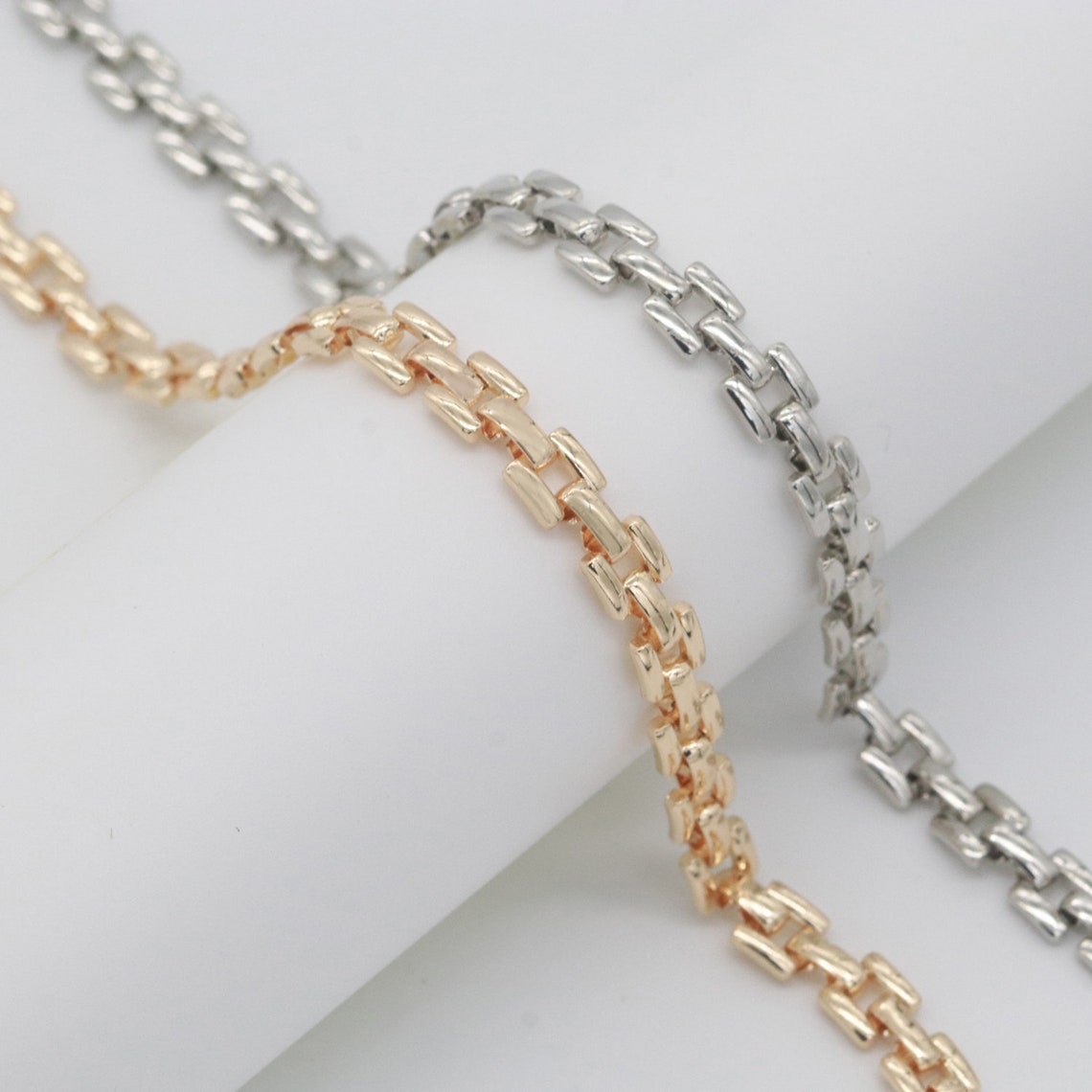 Gold Panther Link Chain by Yard Silver Panther Link Chain | Etsy