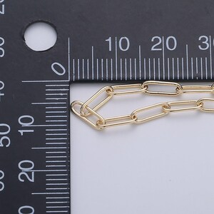 18k Gold Filled Paper Clip Chain by Yard, Link Chain Wholesale Bulk ...