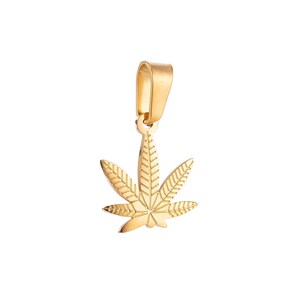 24k Gold Filled Cannabis Pendant Dainty Marijuana Gold Leaf Charm ...
