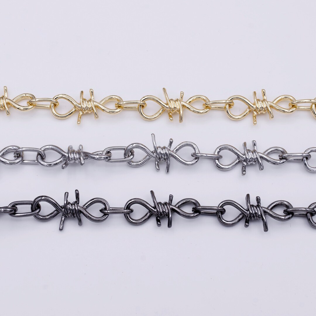 Chunky Barbed Wire Chain by Yard Gothic Designed 29.3mm X 15.2mm Gold ...
