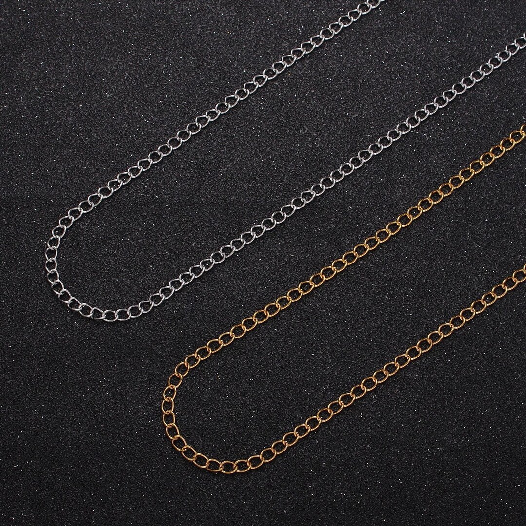 24k Gold Filled Cable Thin Rolo Curb Bulk Chain, 2.9mm Gold & Silver ...