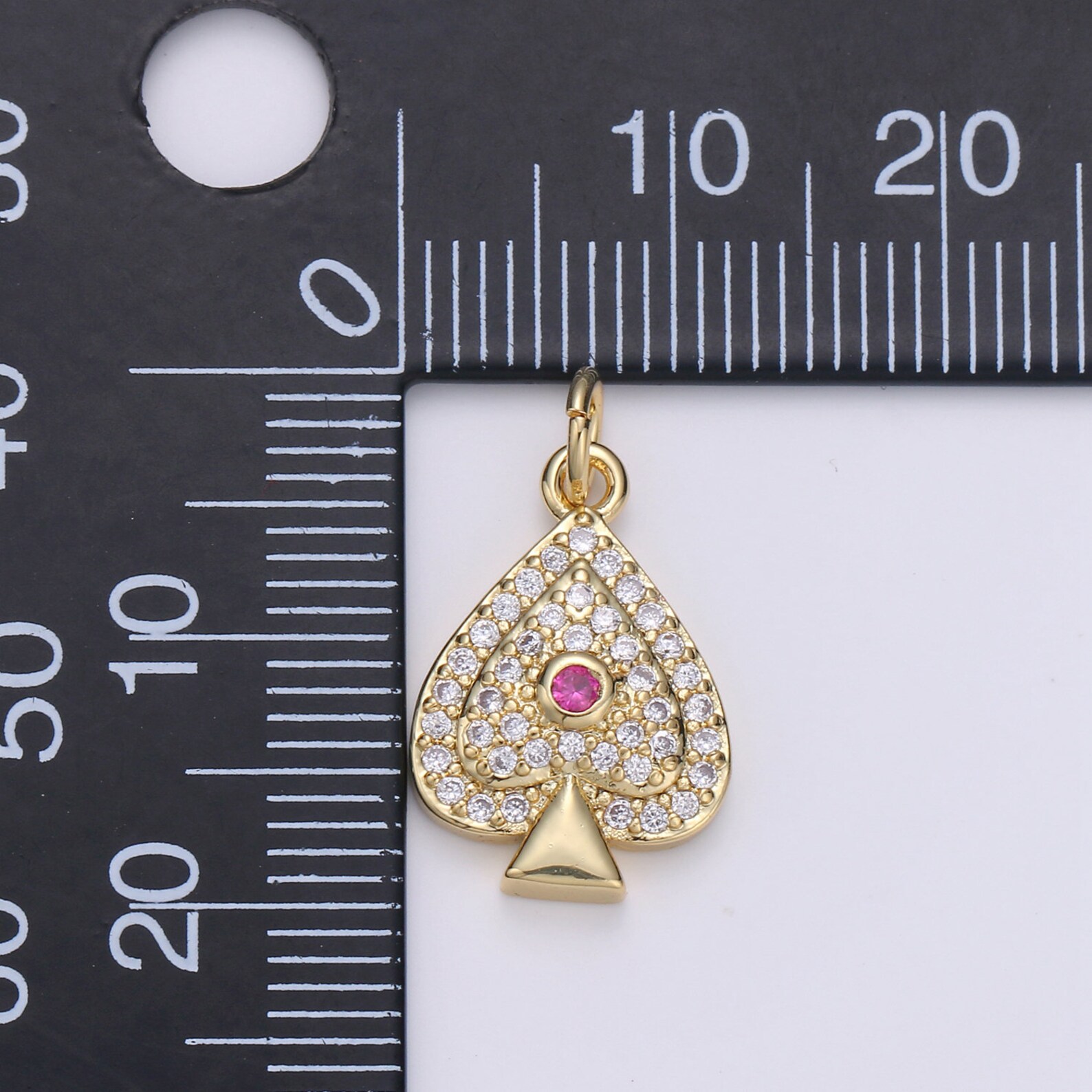 14k Gold Spade Charm ACE of Spades Tiny Spade Pendant Poker | Etsy