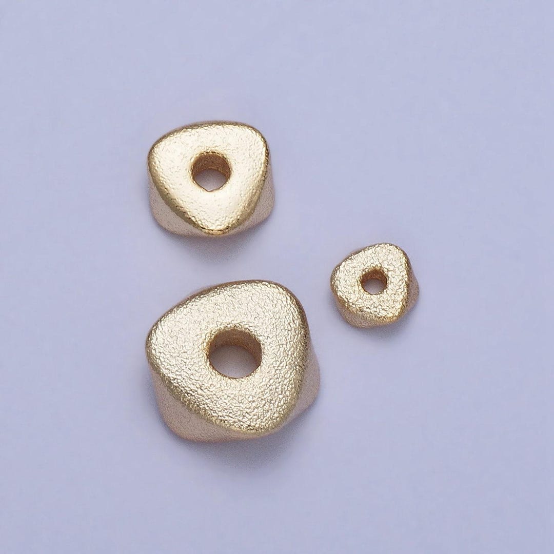 20x Matte Gold Plated Triangle Spacer Bead, Geometric Spacer Bead ...