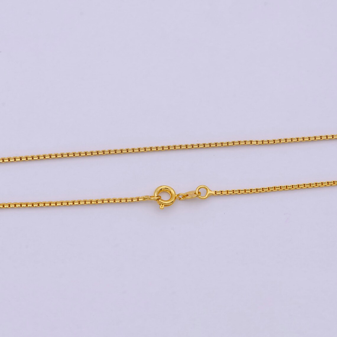 24k Gold Filled Box Chain Necklace 18 Inch 1 Mm Gold Chain - Etsy